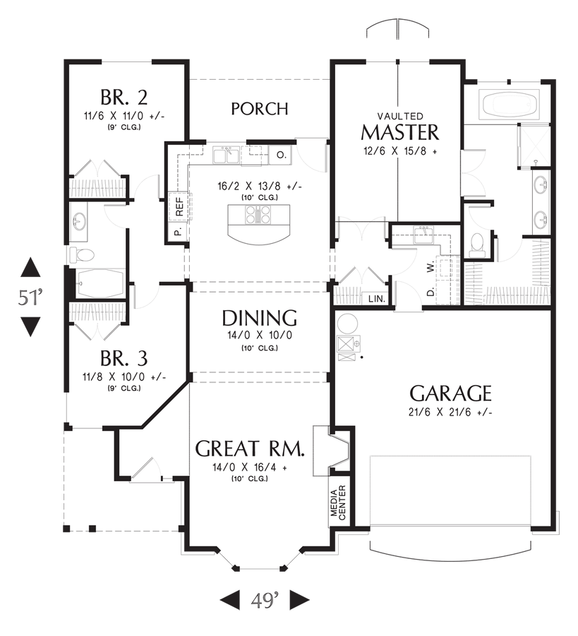 Cottage House Plan 1145A The Fischer: 1669 Sqft, 3 Beds, 2 Baths