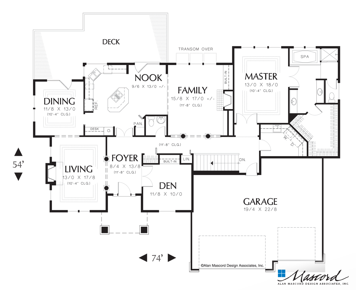 Traditional House Plan 1307 The Baldwin: 3227 Sqft, 3 Beds, 2.1 Baths