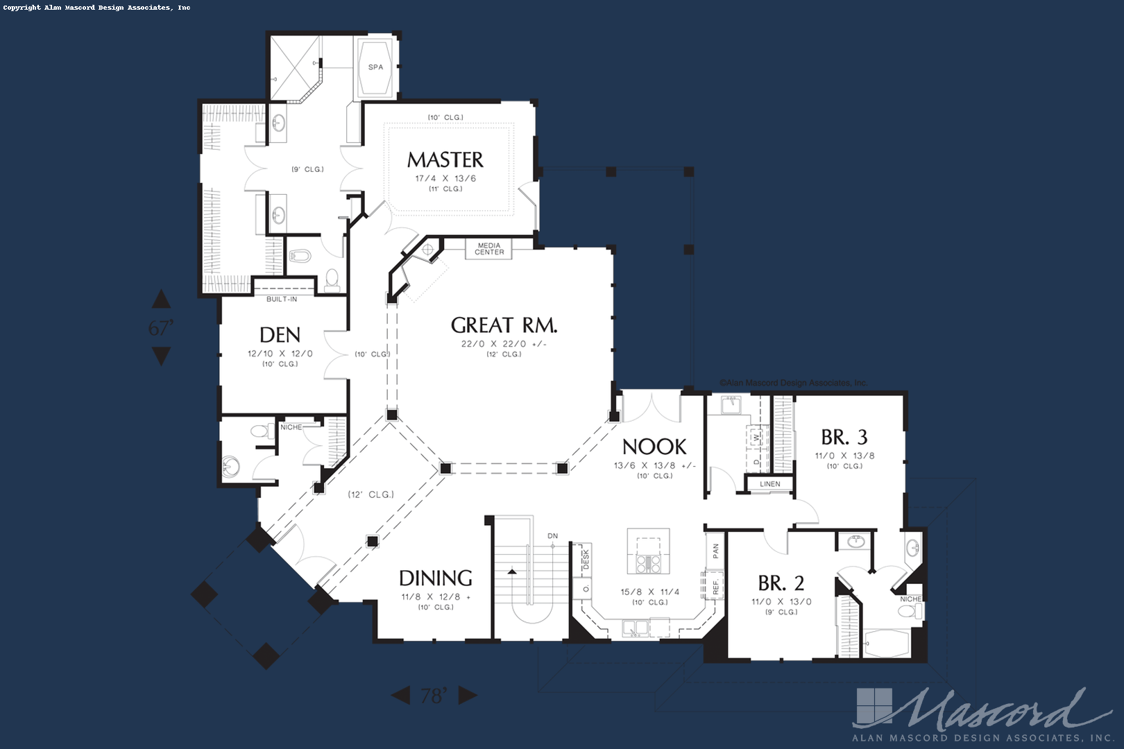 Contemporary House Plan 1401 The Tarbell: 4036 Sqft, 4 Beds, 3.1 Baths