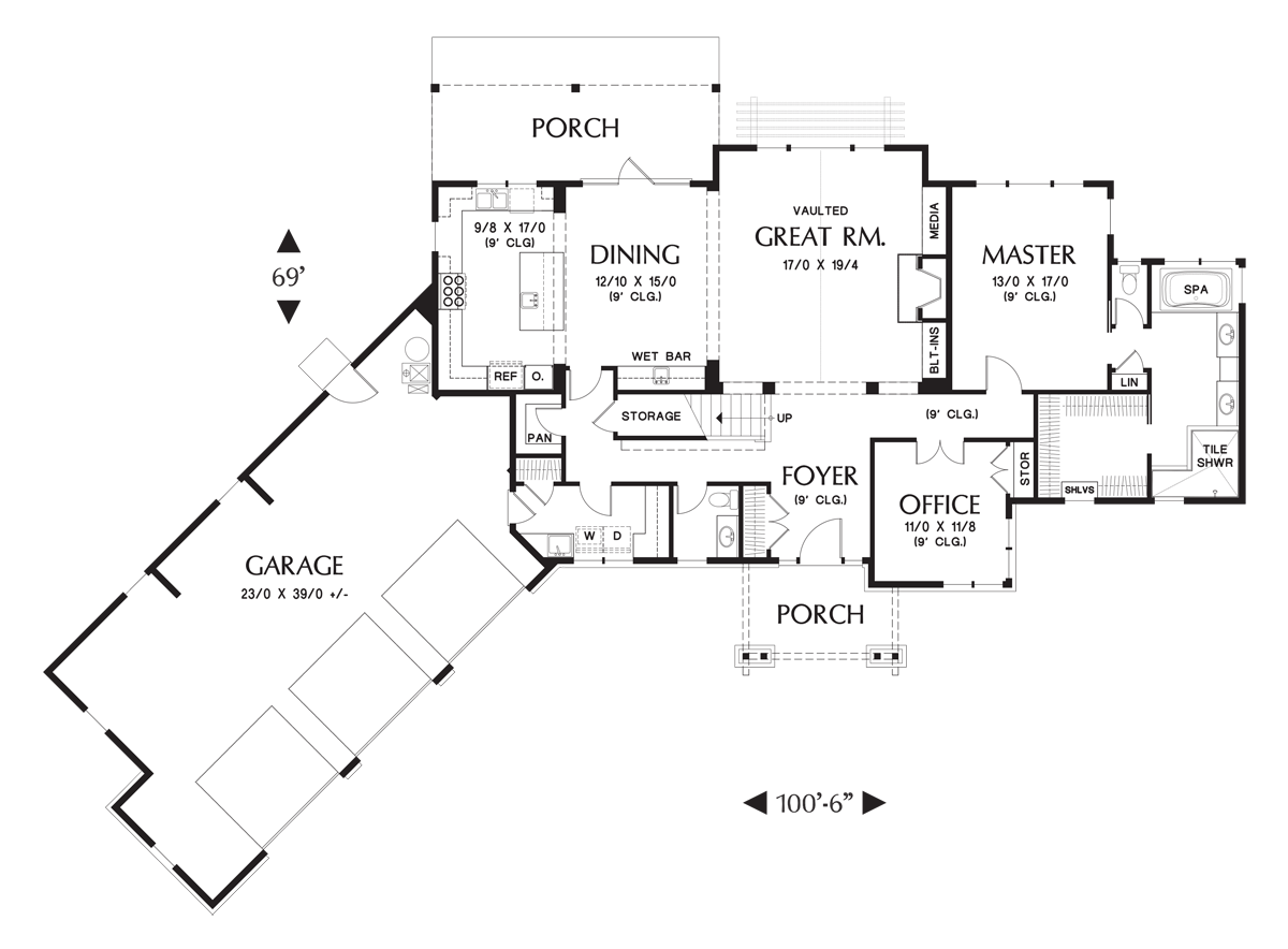 Craftsman House Plan 22156F The Abbeywood: 2528 Sqft, 3 Beds, 2.1 Baths