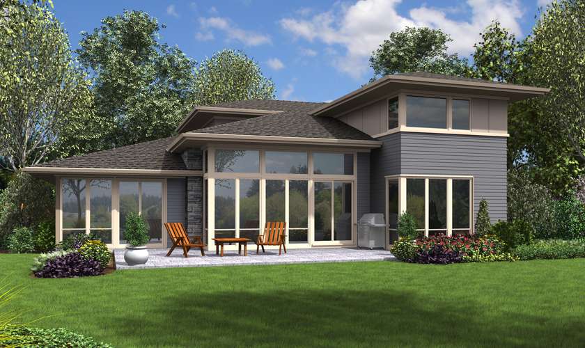 Contemporary House Plan 22180BA The Perry: 2775 Sqft, 4 Beds, 3.1 Baths