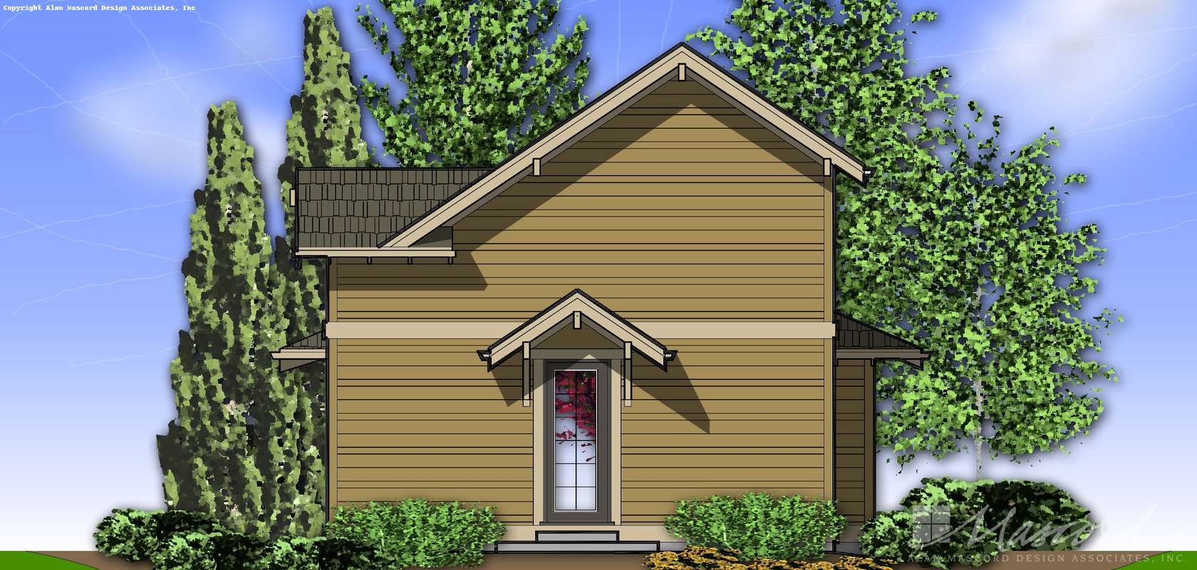 Carriage House House Plan 5020 The Merillat: 1105 Sqft, 1 Beds, 2 Baths